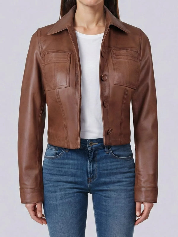 Women's Cropped Leather Jackets | Decrum
