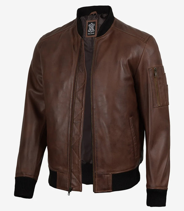 Men's Lambskin Leather Bomber Jackets | Genuine Nappa | Decrum