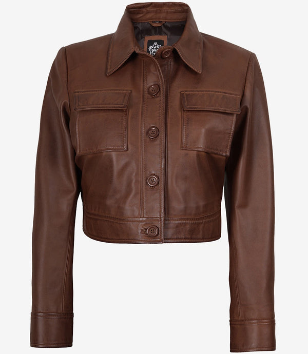 Women's Cropped Leather Jackets | Decrum